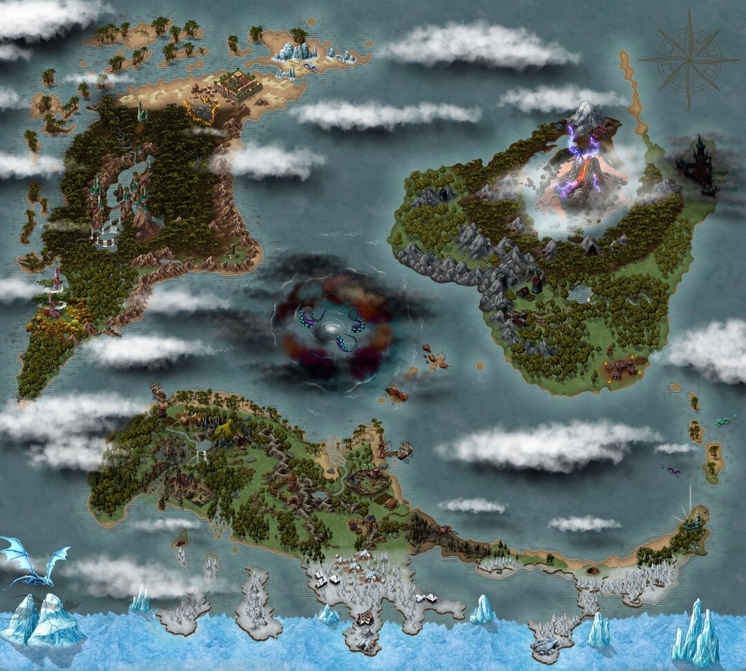 Fantasy World Map - Etsy