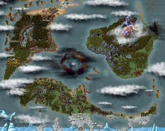 Eregoth Fantasy World Map - Etsy