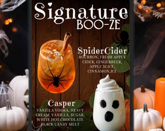 Halloween Signature Drink Sign Template, Spooky Bar Menu (editable ...