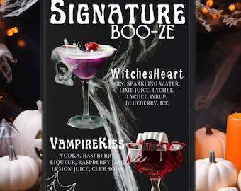 Editable Halloween Signature Drink Sign, Spooky Bar Menu (digital ...