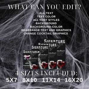 Editable Halloween Signature Drink Sign, Spooky Bar Menu (digital ...