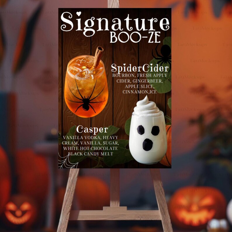 Halloween Signature Drink Sign Template, Editable Drink Menu, Printable ...