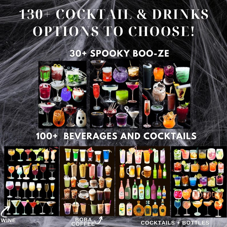 Editable Halloween Signature Drink Sign, Spooky Bar Menu (digital ...