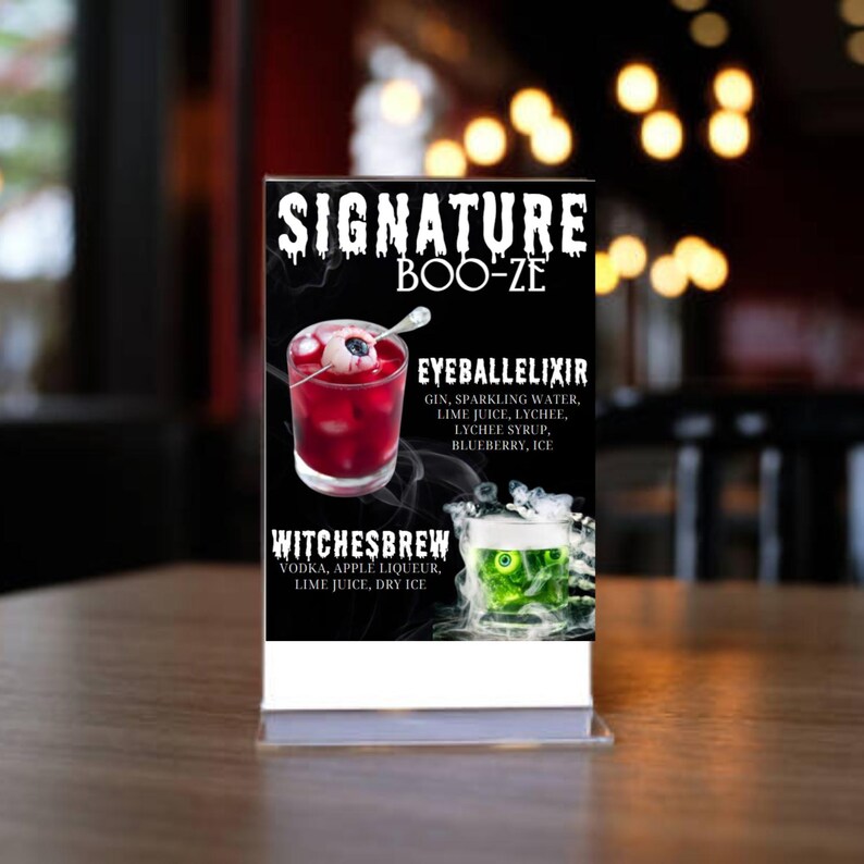 Halloween Signature Drink Sign Template, Editable Drink Menu, Printable ...