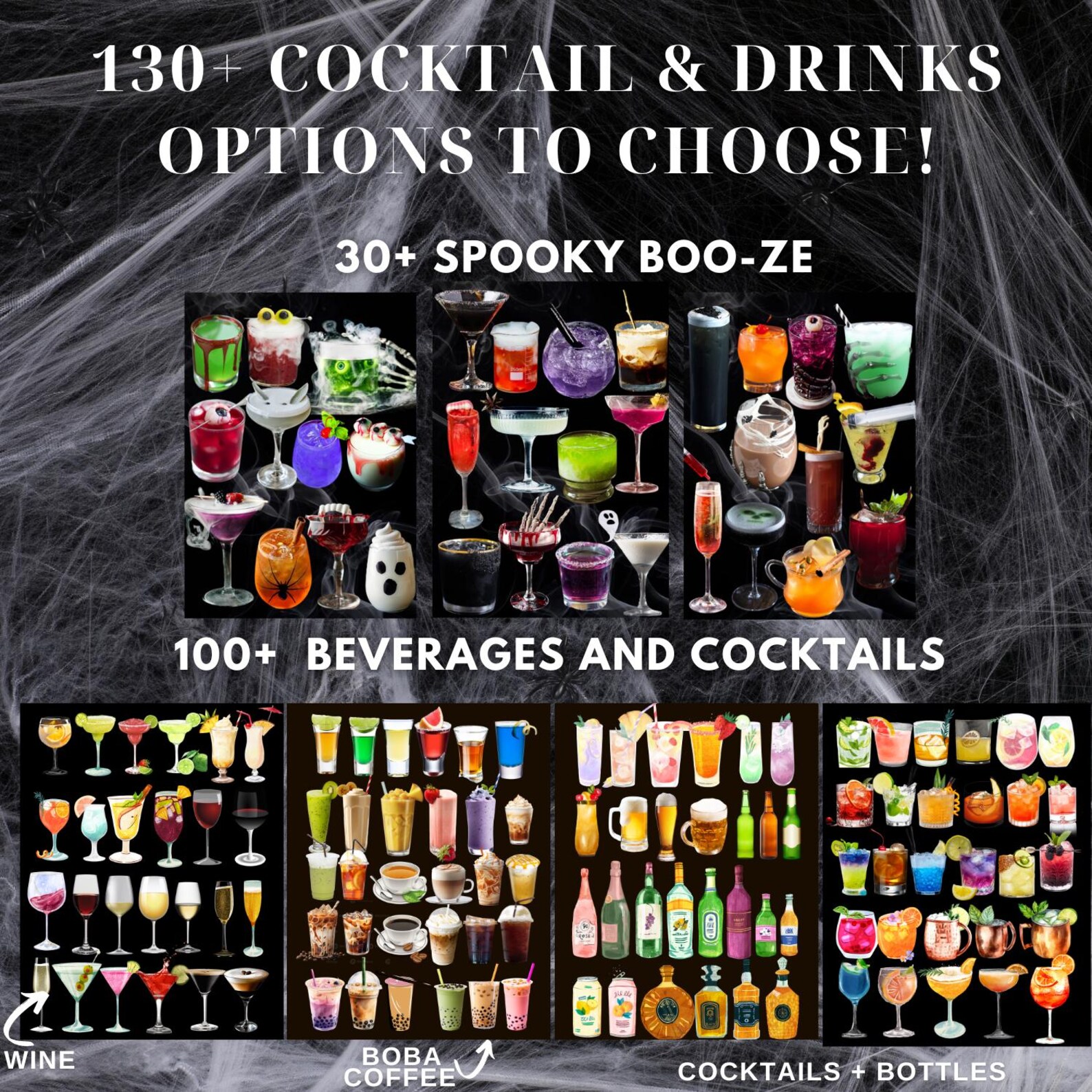 Halloween Signature Drink Sign Template, Spooky Bar Menu (editable ...