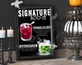 Halloween Signature Drink Sign Template, Editable Drink Menu, Printable ...