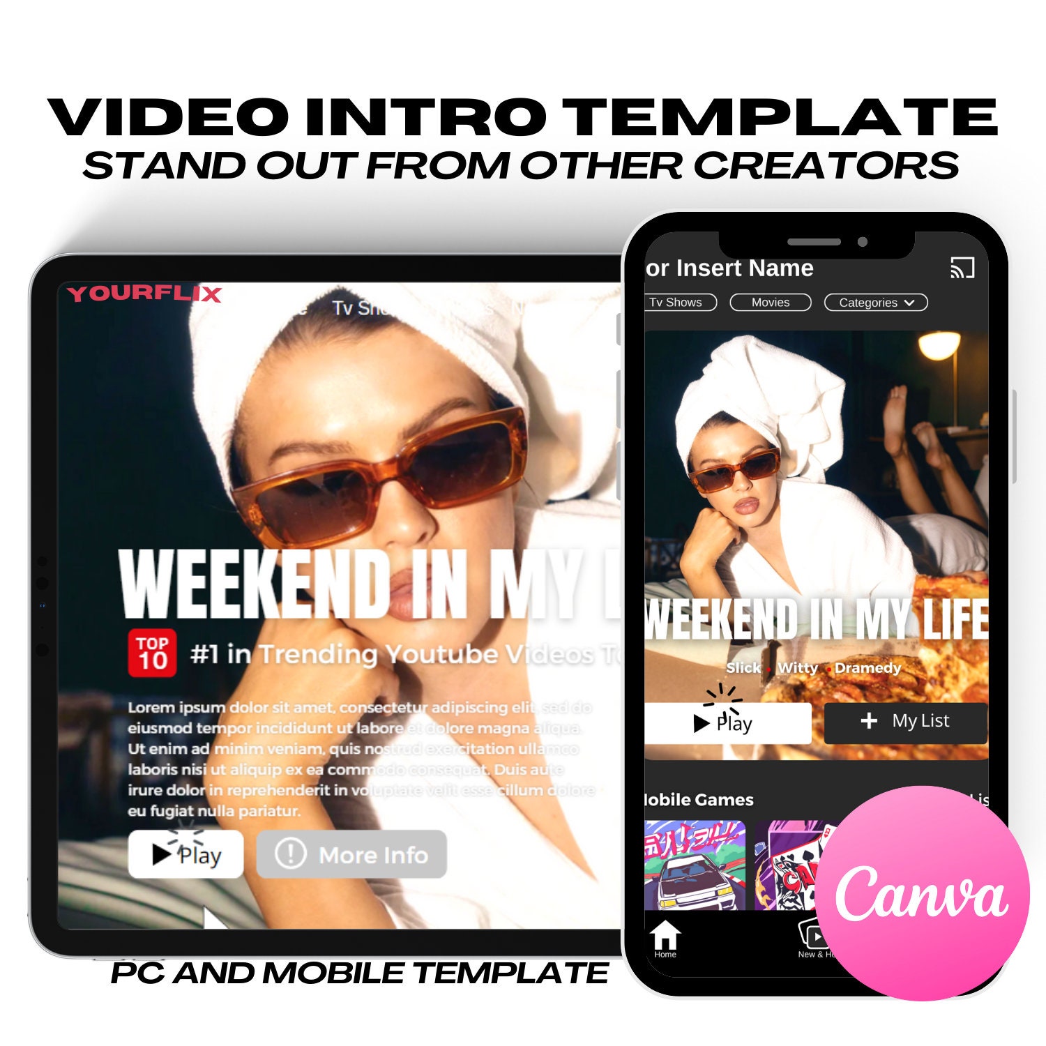 Video Intro Canva Template | Mobile and Horizontal | Step-by-step Video ...