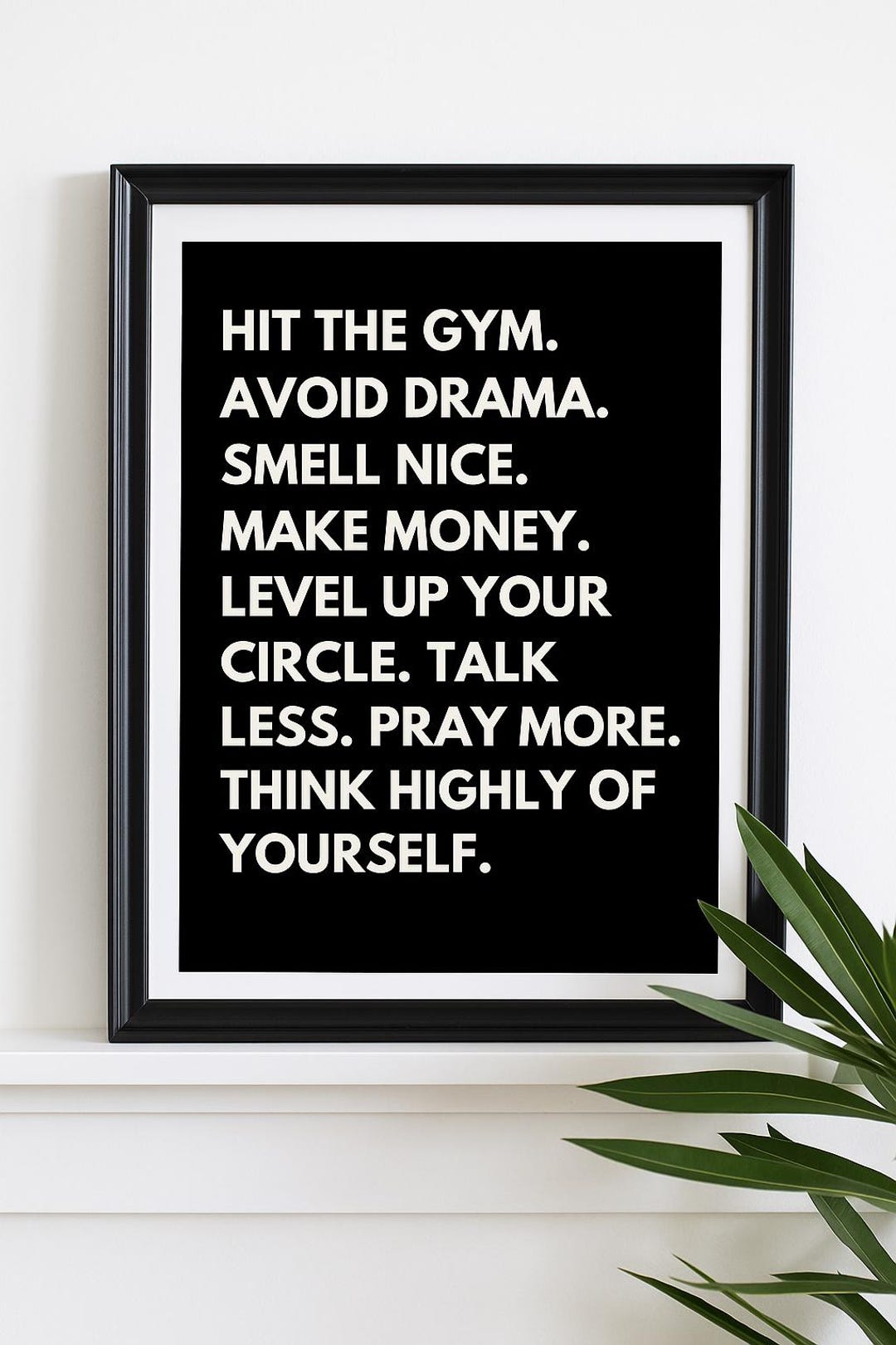 Daily Grind Rules – Motivational Wall Art- Minimalist BLACK Art Print ...