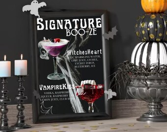 Halloween Signature Drink Sign Template, Editable Drink Menu, Printable ...