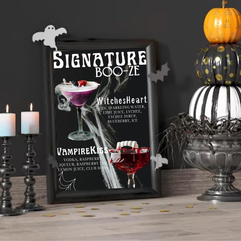 Editable Halloween Signature Drink Sign, Spooky Bar Menu (digital ...