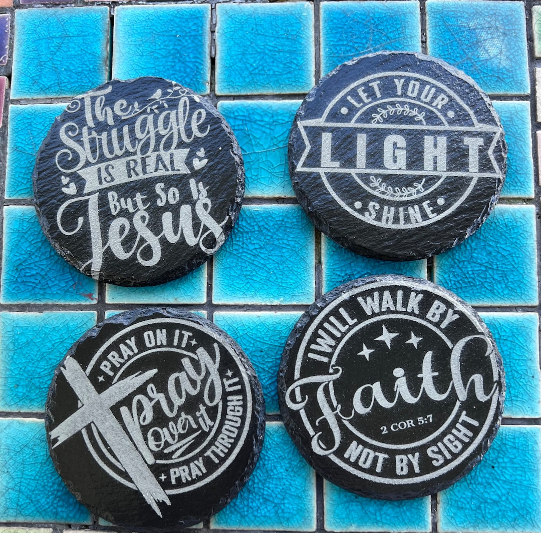 Christian Slate Coaster-set of 4 - Etsy