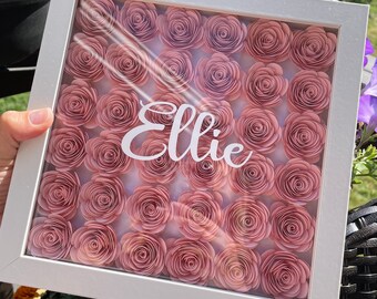 Stitch Paper Flower Shadow Box Wall Decor Flower Box - Etsy Canada