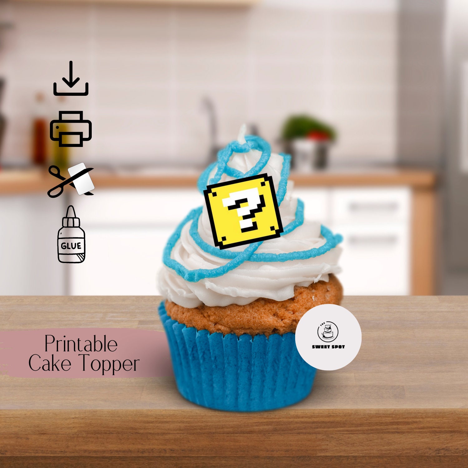 Printable Video Game Inspired Cake & Cupcake Topper-digital Download ...