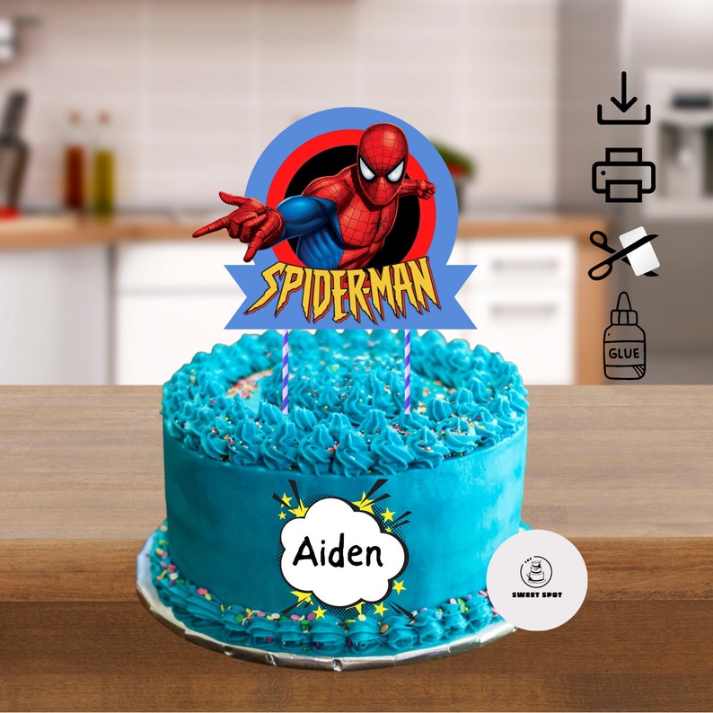 Printable Spidey Inspired Cake & Cupcake Topper-digital Download-print From Home-themed Cake ...