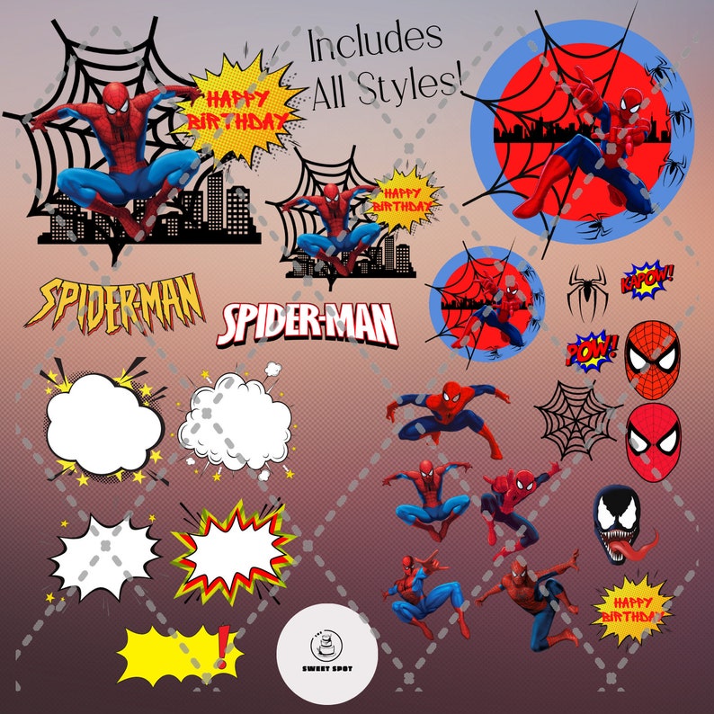 Printable Spidey Inspired Cake & Cupcake Topper-digital Download-print ...