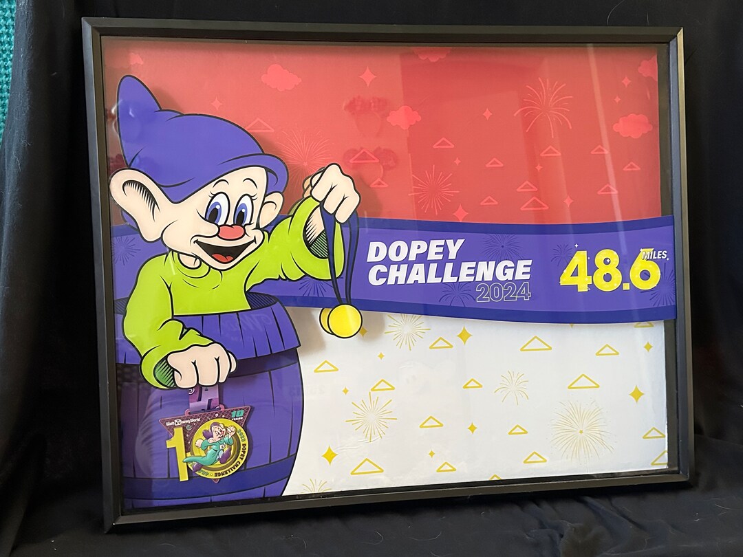 RunDisney Dopey Challenge 2024 Shadowbox - Etsy France