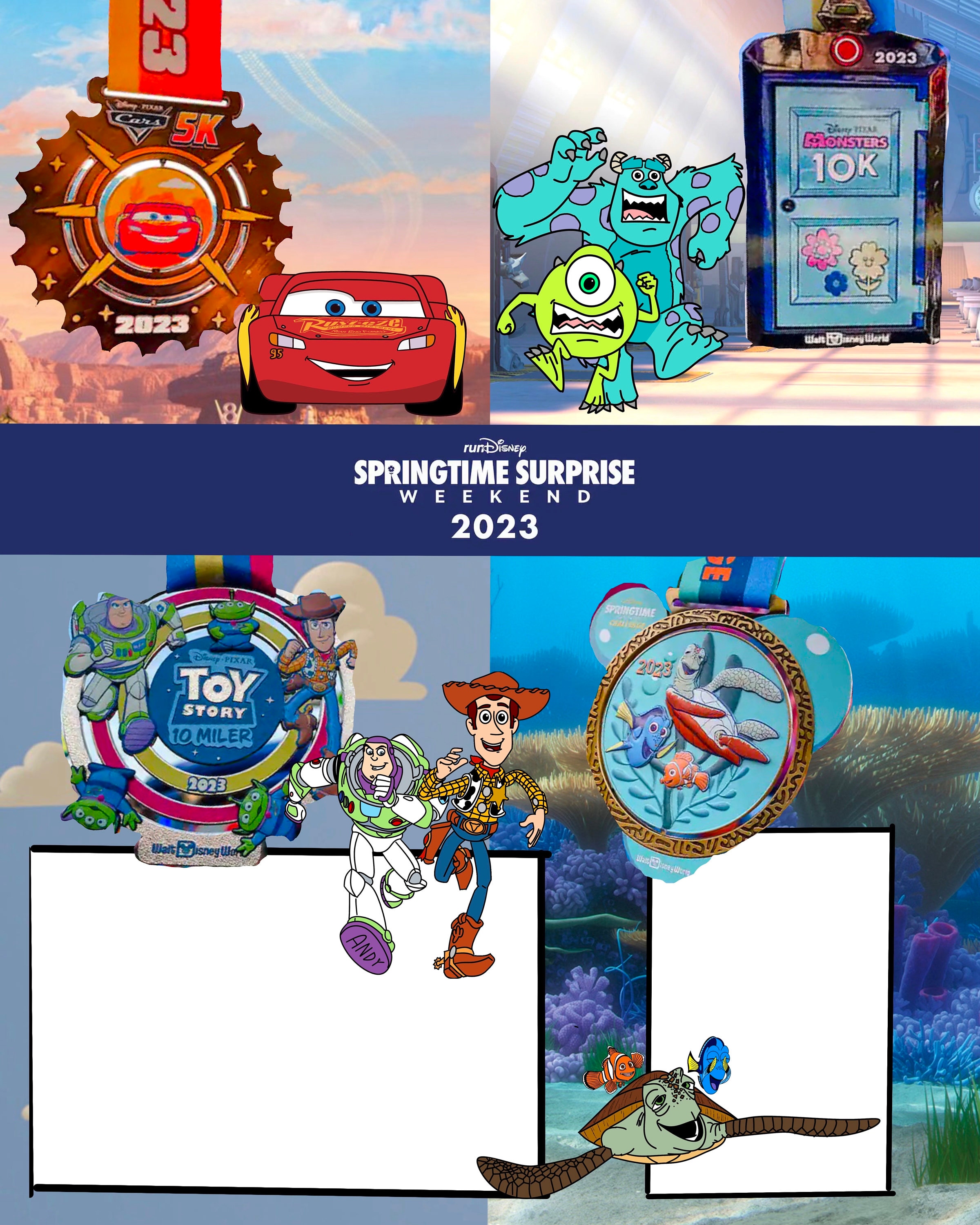 Rundisney Springtime Surprise Challenge Shadowbox - Etsy