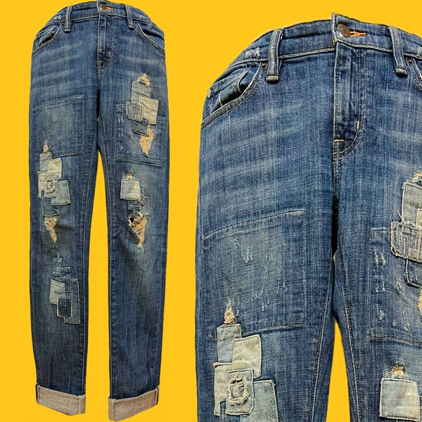 Patchwork Jeans - Etsy