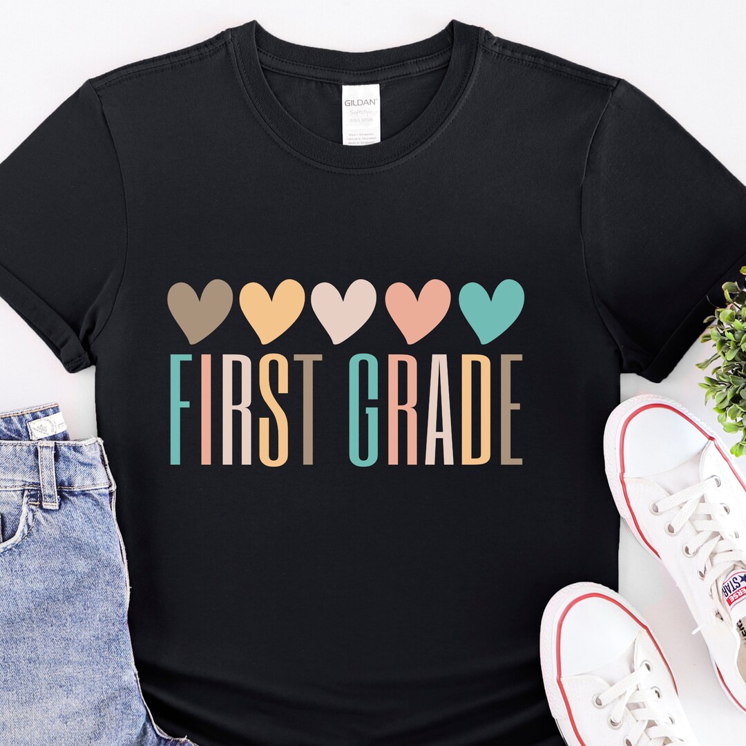 Back to School Shirt, Trendy 1st Grade Tshirt,first Grade Teacher Shirt ...