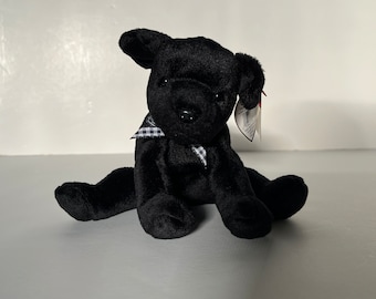 Ty Beanie Babies Luke the Black Labrador Retriever Dog With Checkered ...