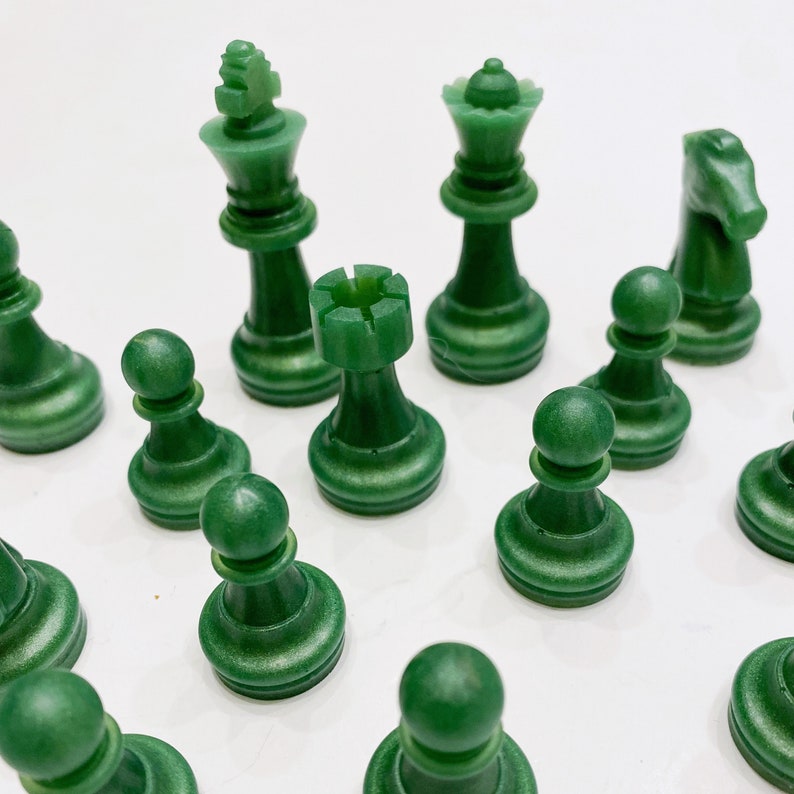 Dark Green Epoxy Chess Pieces - Etsy