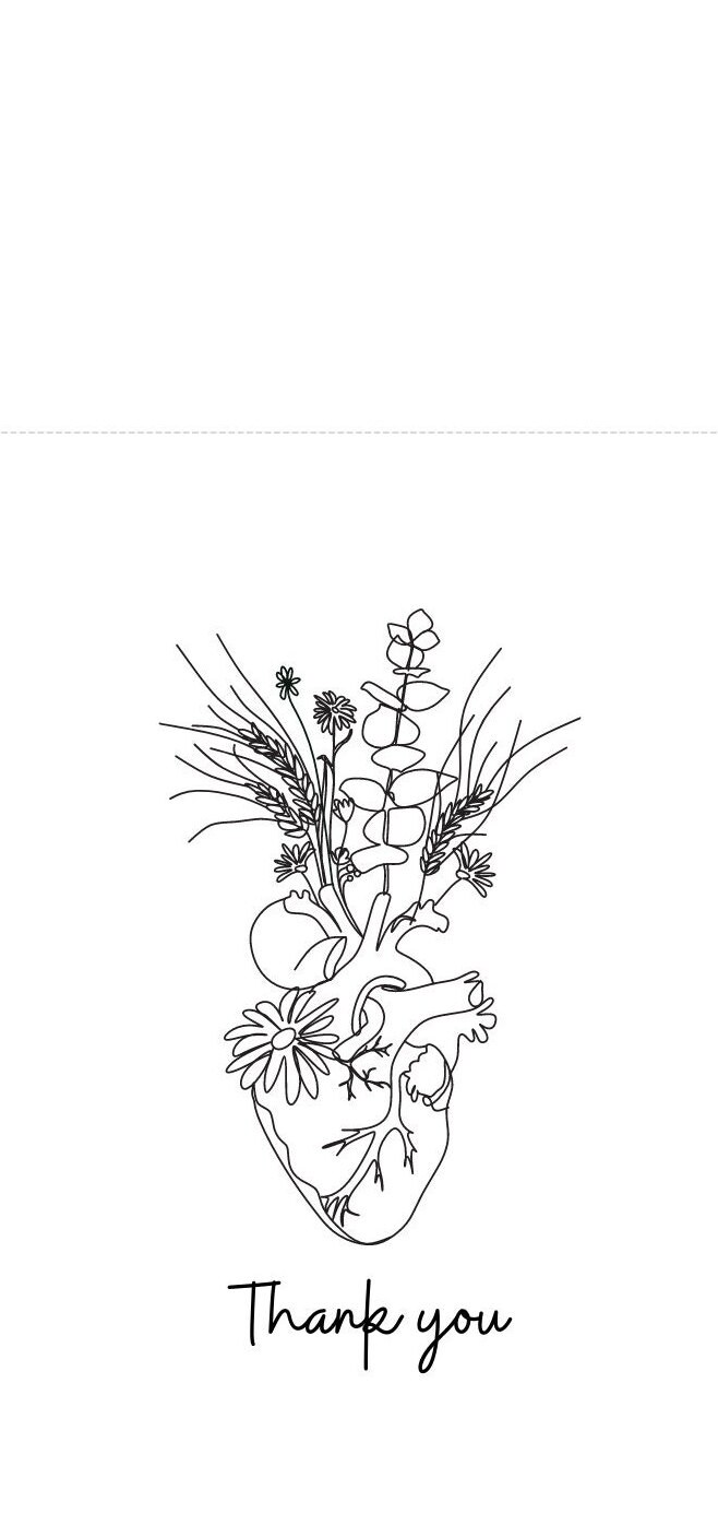 Thank You Anatomic Heart Card, Digital Download - Etsy