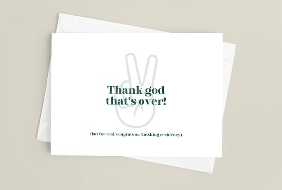 Residency Graduation Card - Etsy