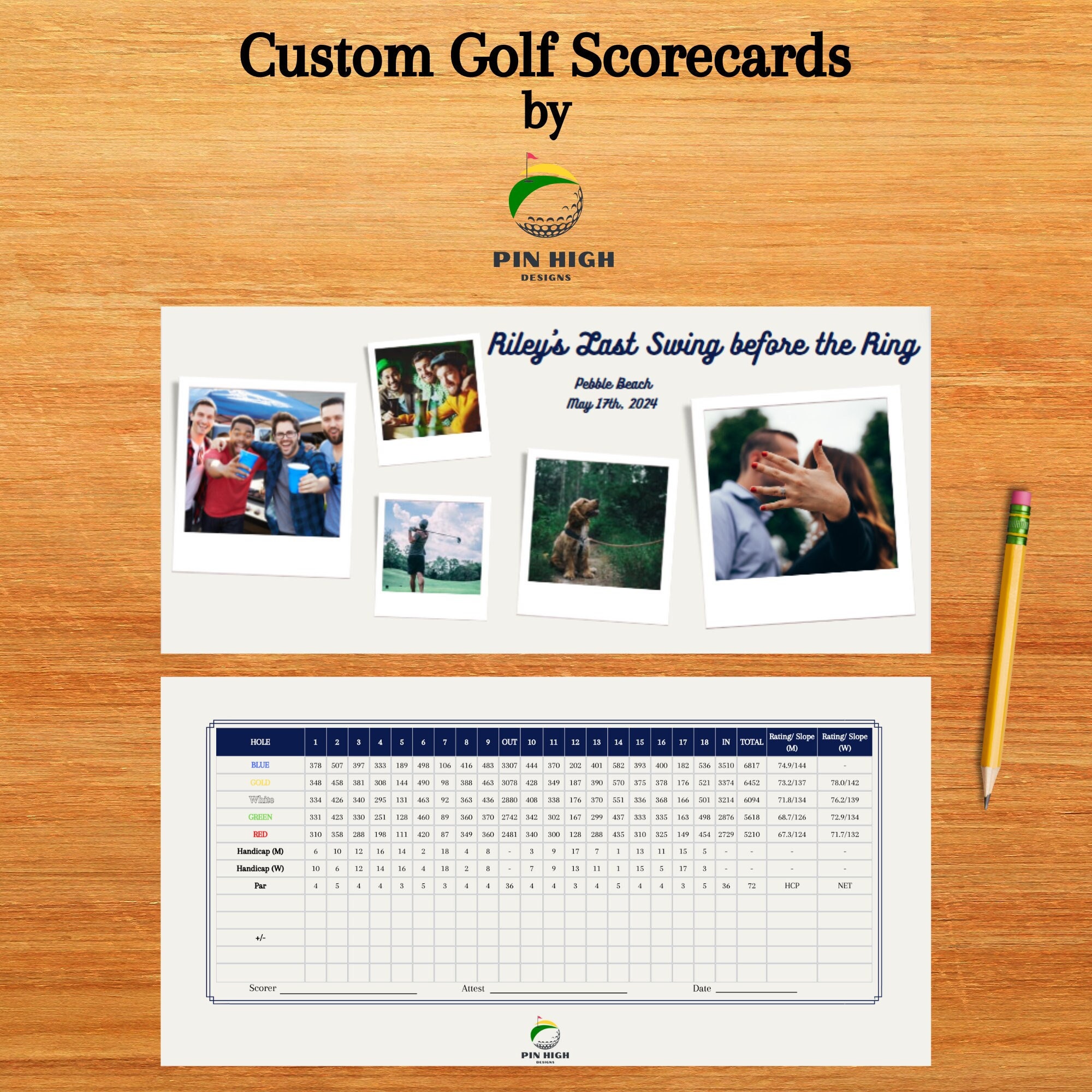 Custom Golf Scorecards - Great for Birthdays, Bachelor and Bachelorette ...