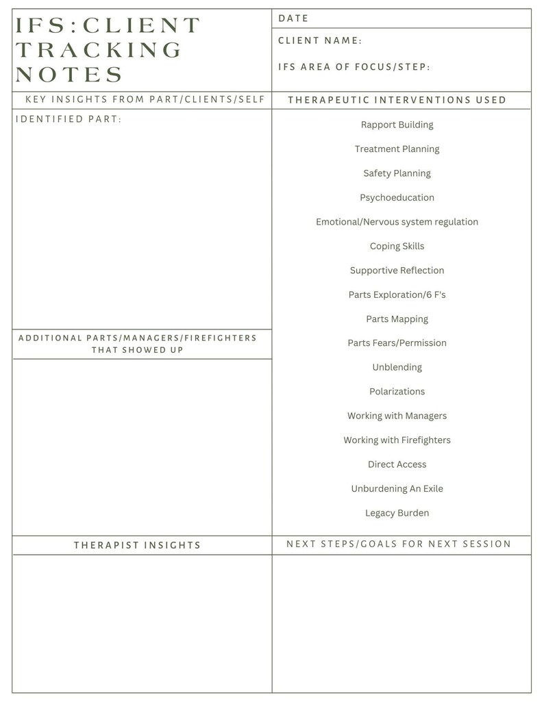 IFS PROGRESS NOTES - Etsy