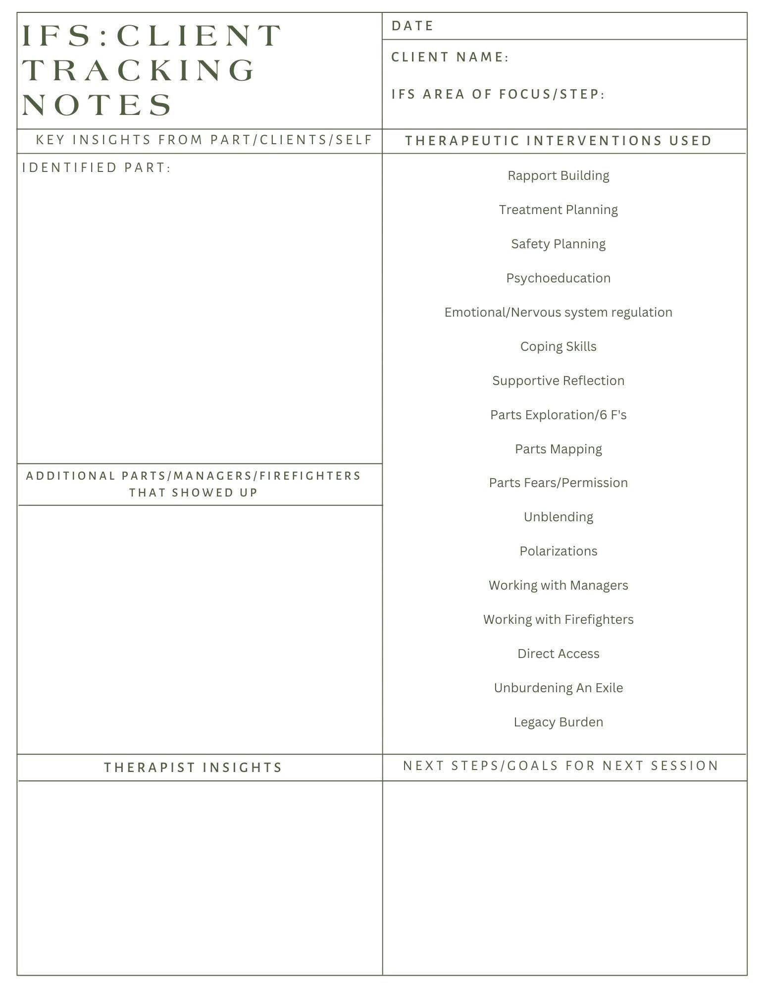 IFS PROGRESS NOTES - Etsy