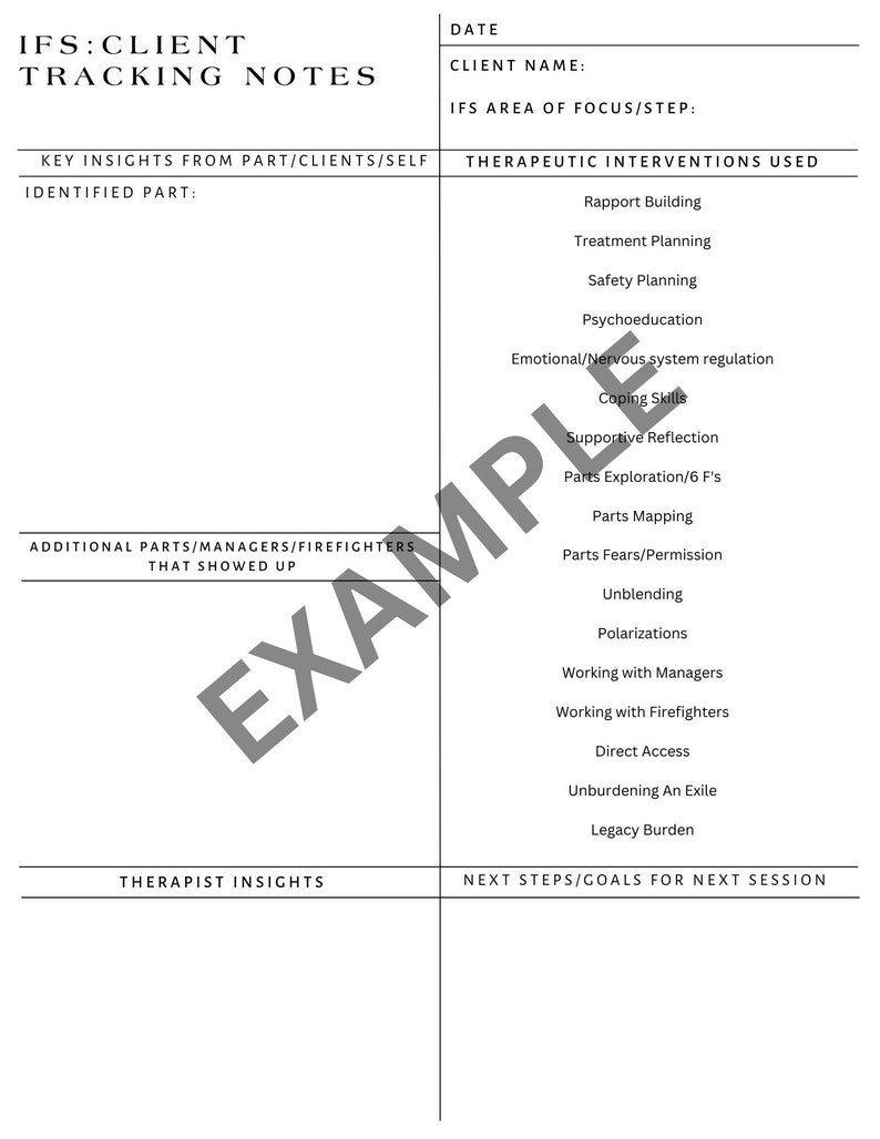 IFS PROGRESS NOTES - Etsy