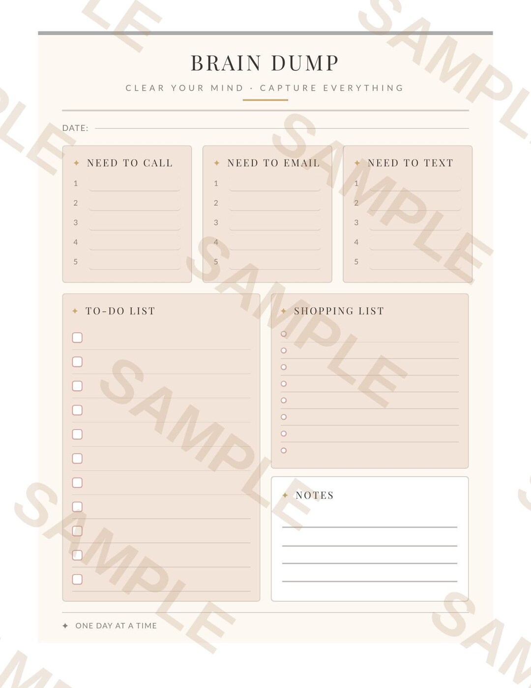 Brain Dump Simple to Do List Printable Template Fillable ADHD Aid - Etsy