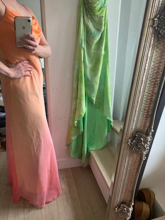 Y2k Prom Dress 2000s Grad Gown Slip Dress Creamsicle Ombré | Etsy