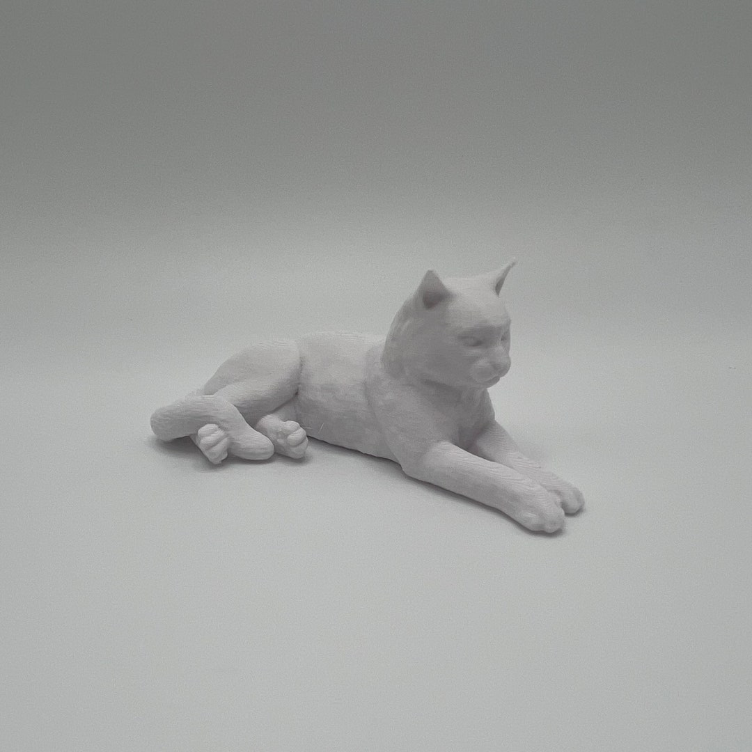 Custom 3D Printed Laying Cat Figurine - Etsy
