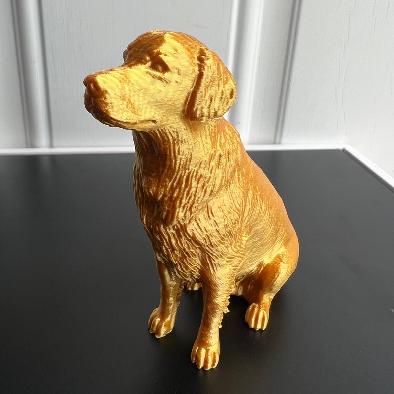 Custom 3D Printed Golden Retriever Dog Figurine | Etsy