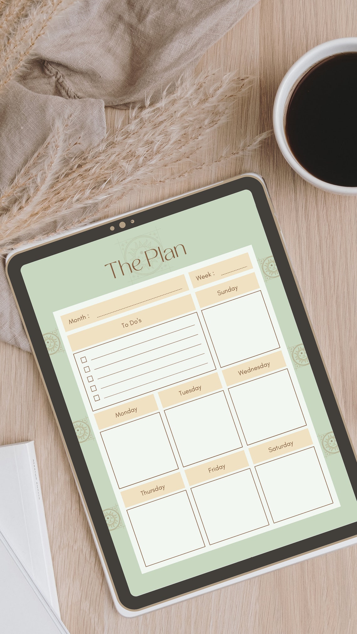 Sun and Moon | Weekly Planner | Horizontal Planner | Weekly Organizer ...
