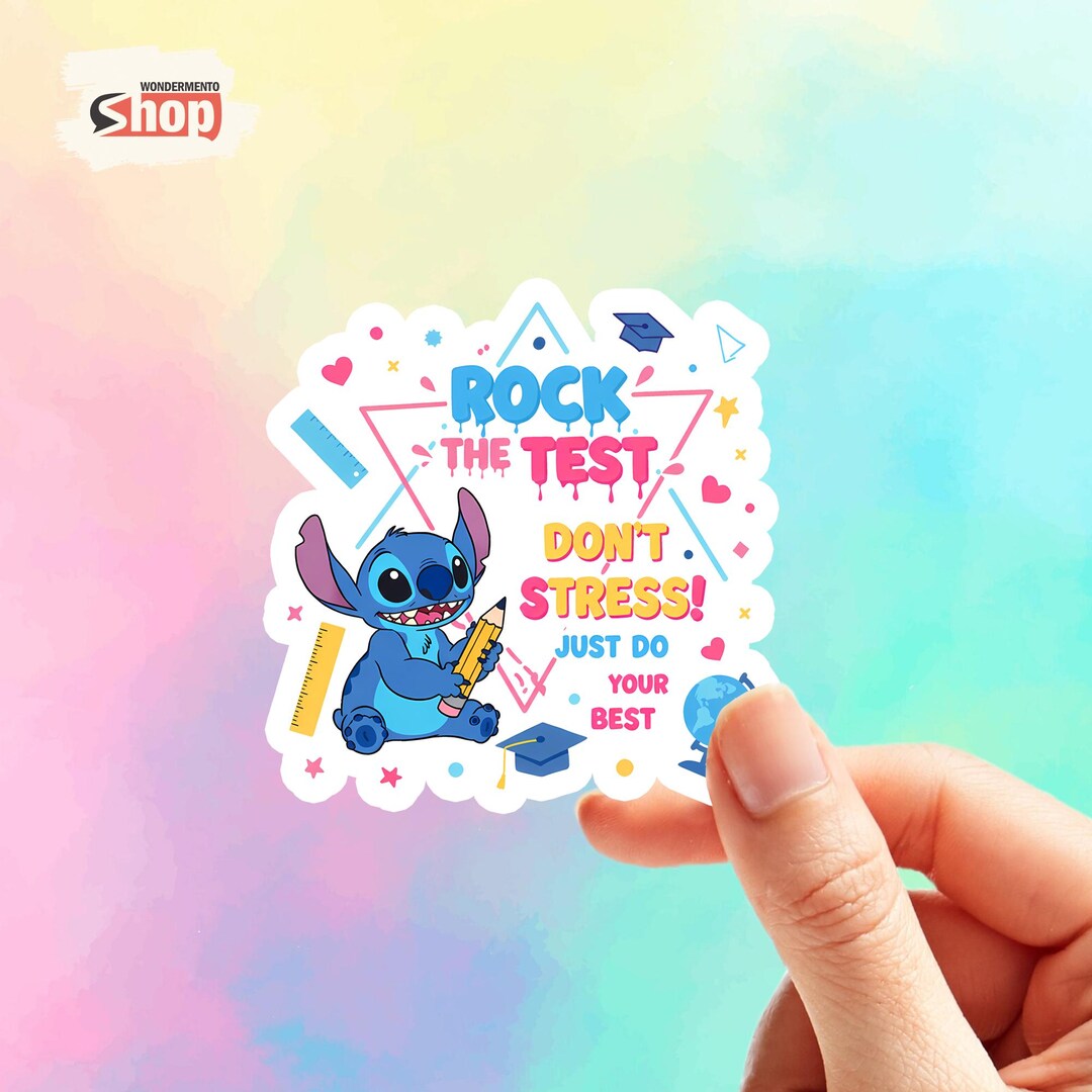 Rock the Test Sticker, Motivational School Vinyl Decal for Kids and ...