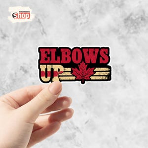 Elbows up Sticker - Vintage Canadian Maple Leaf Vinyl Decal, True North ...