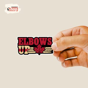 Elbows up Sticker - Vintage Canadian Maple Leaf Vinyl Decal, True North ...