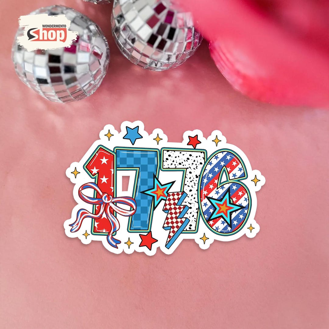 1776 Sticker - Patriotic USA Vinyl Decal, Fourth of July Independence ...