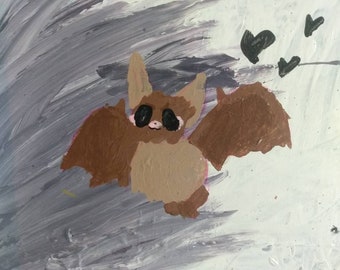 Cute Bat Painting - Etsy