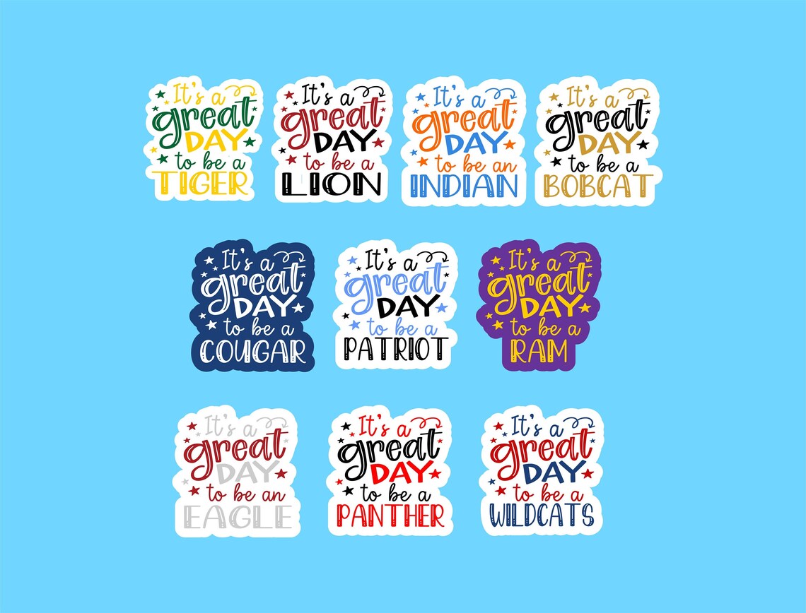 Personalized Mascot Sticker/school Sticker/personalized School/custom ...