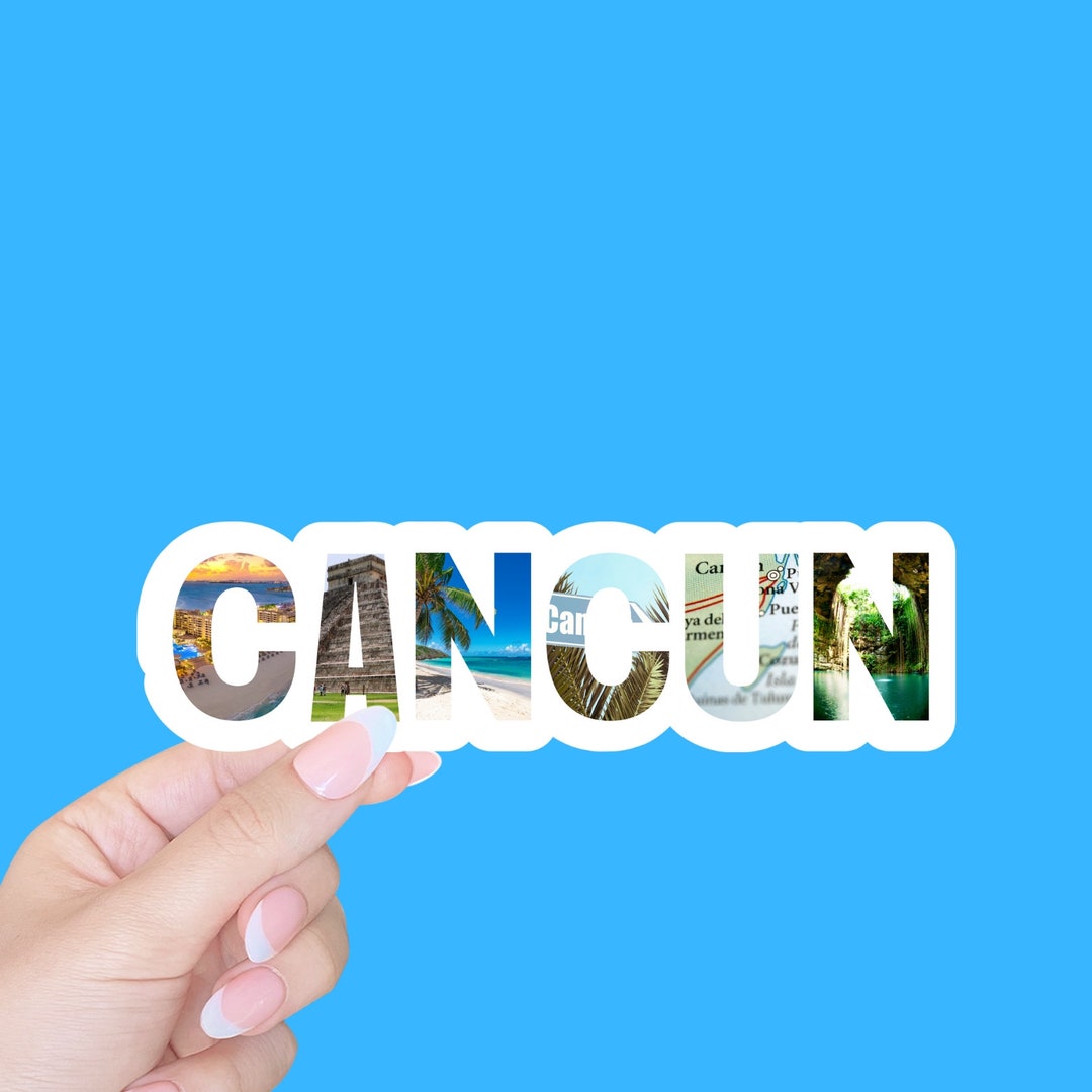 Cancun Sticker, Travel Sticker, Traveling Gift, Luggage Sticker, Water ...