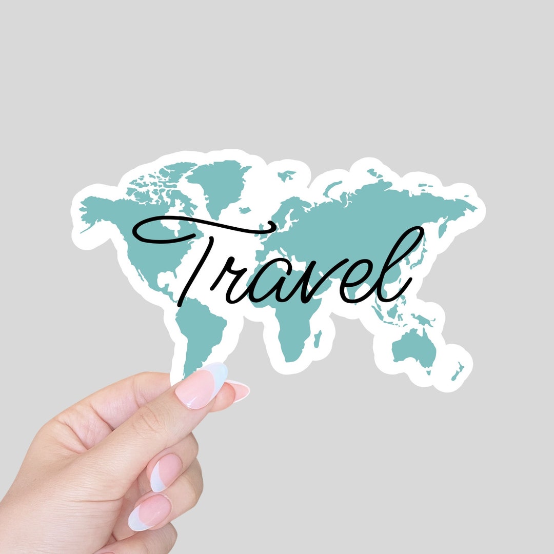 World Map Sticker, Travel Sticker, Traveling Gift, Luggage Sticker ...