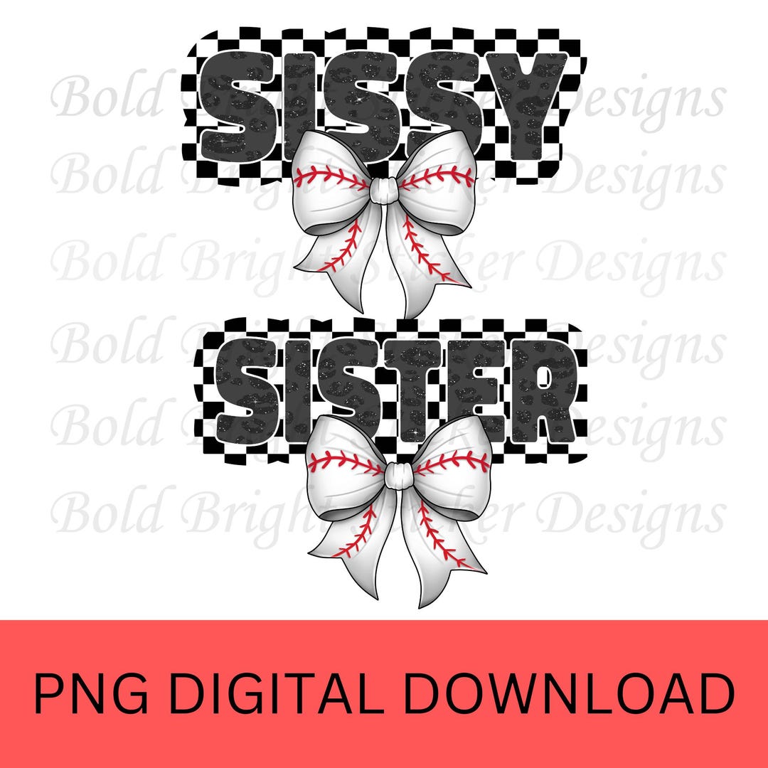 Baseball Sister Sissy PNG, Gameday Shirt Png, Coquette Baseball Png, Sister Design, Leopard ...