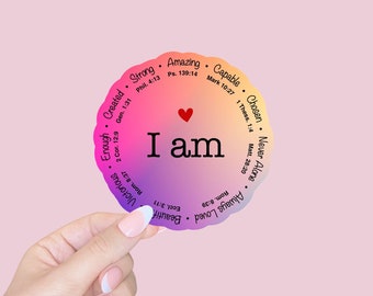 I Am Sticker, Affirmation Stickers, Clear Laptop Sticker, Water Bottle ...