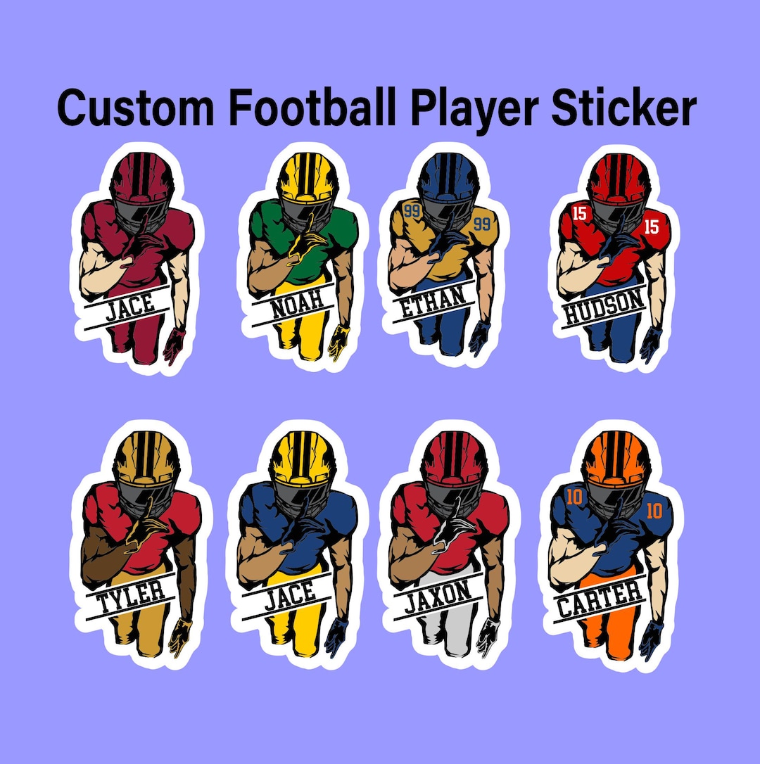 Personalized Football Player Sticker/custom Football Player Sticker ...