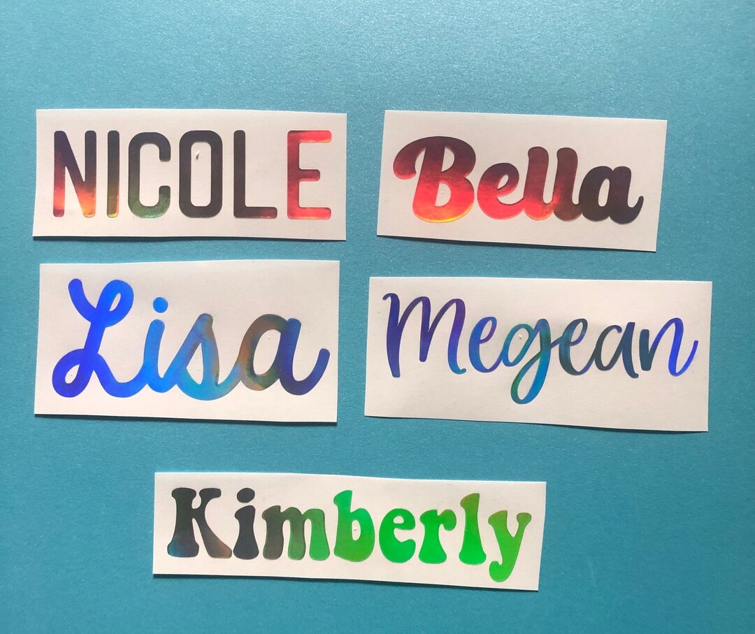 Holographic Custom Name Sticker/waterbottle Sticker/macbook Sticker ...