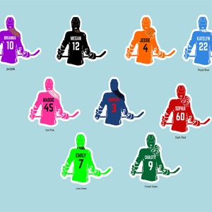 Personalized Girls Hockey Sticker/custom Female Hockey Sticker/hockey ...