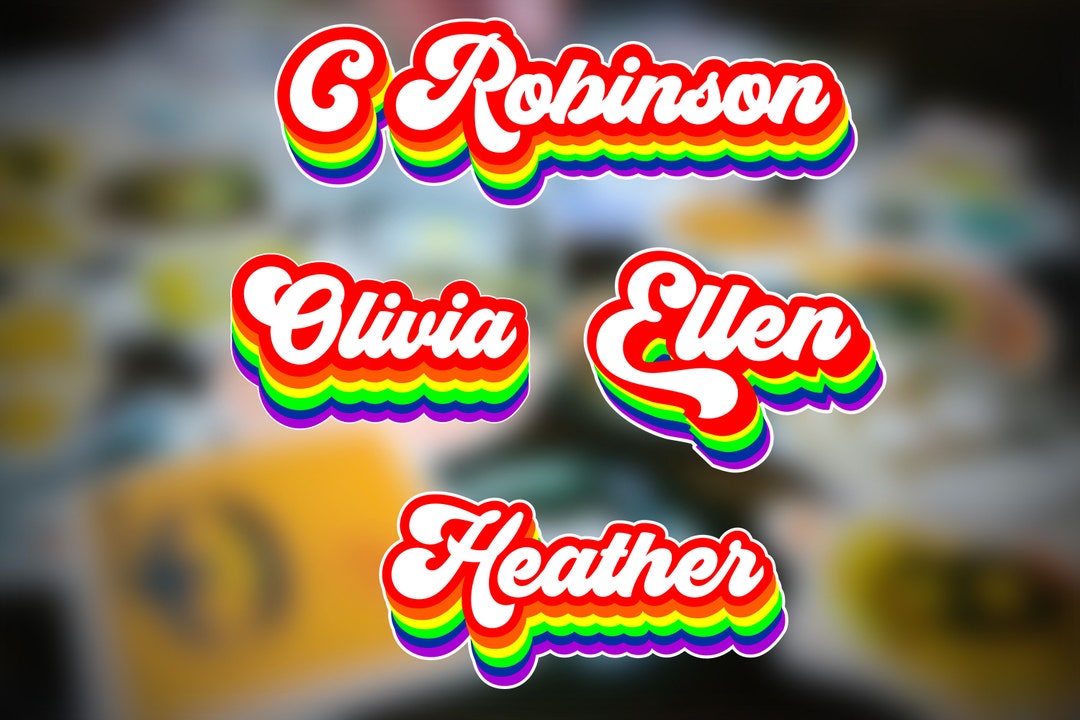Custom Name Sticker/retro Sticker/personalized Sticker/teacher Sticker ...